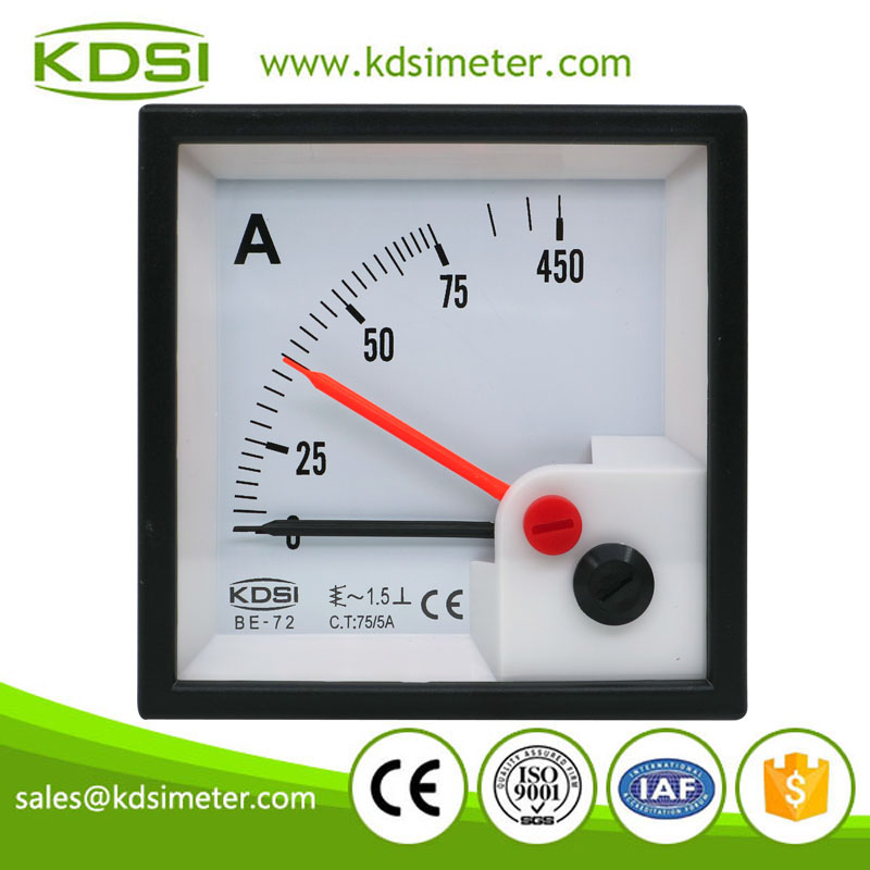 Square Type BE-72 AC75/5A 6times With Red Pointer AC Analog Panel Ammeter With Output - Buy ...