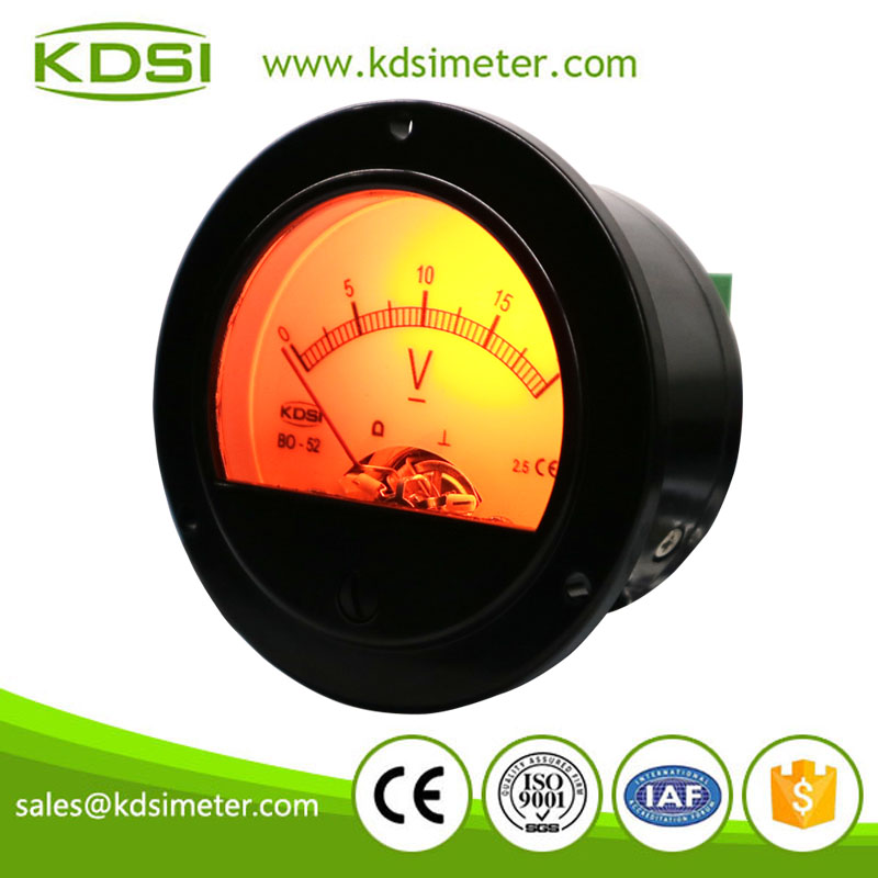 Round type BO-52 DC20V analog yellow backlighting panel voltage ...