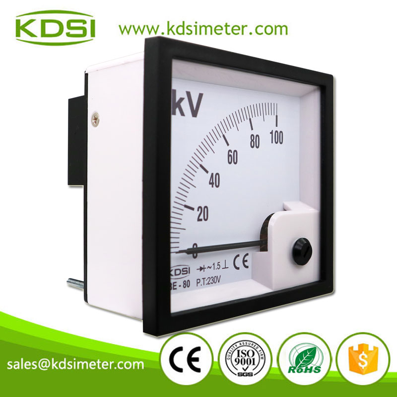 Square Type BE-80 AC100kV/230V Rectifier Analog AC Panel Voltage Meter ...