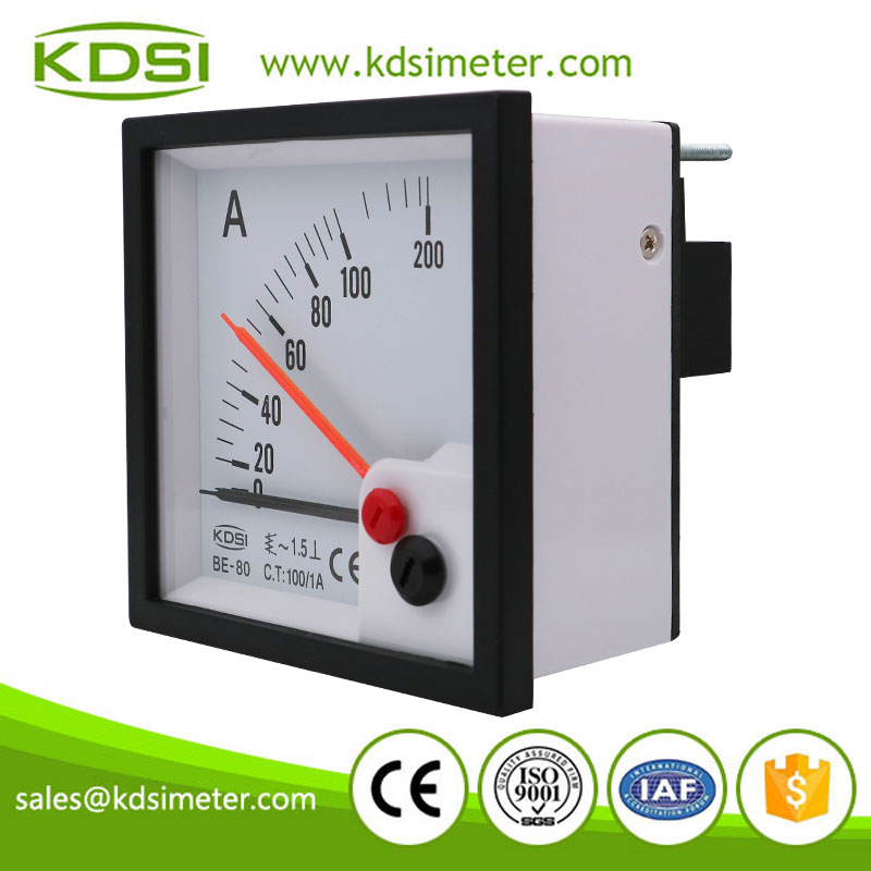 High quality BE-80 AC100/1A with red pointer analog ac panel ampere ...